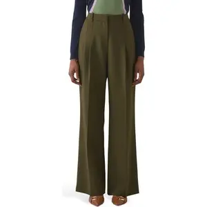 LK BENNETT Petra Pleated Wide Leg Trousers