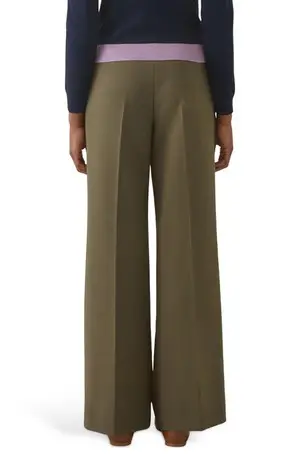 LK BENNETT Petra Pleated Wide Leg Trousers