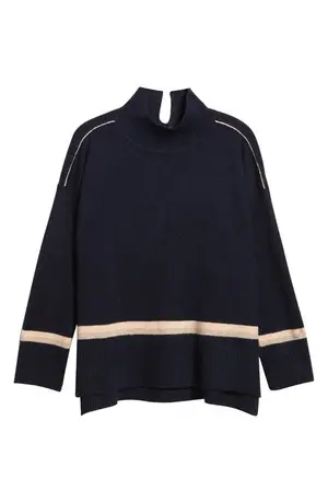 HATLEY Stripe Mock Neck Sweater