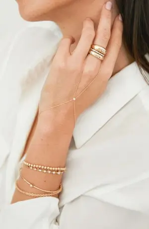 Zoe Chicco 14k Gold Hand Chain With Diamond