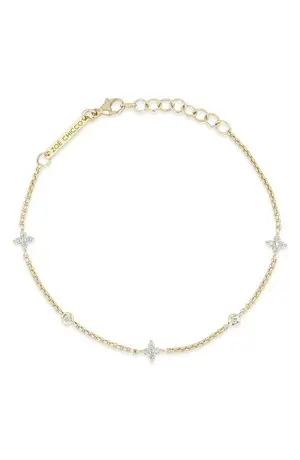 Zoe Chicco Small Quad Diamond Bracelet