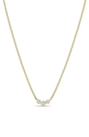 Zoe Chicco Diamond Bezel 14k Gold Chain Necklace - 14k Yellow Gold