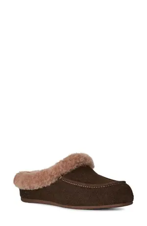 UGG Ansley Genuine Shearling Trim Suede Mule - Dusted Cocoa