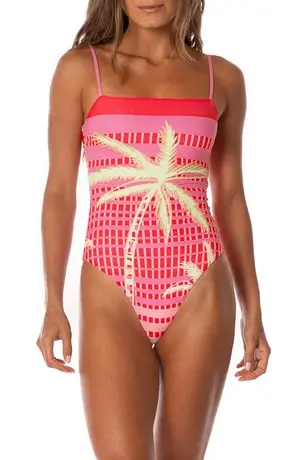 MAAJI Palm Excel Gypsies One-piece - Pink Overflow