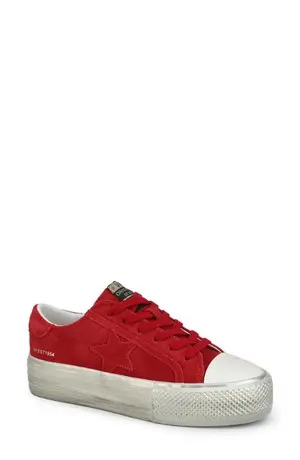 Vintage Havana Amaze Platform Sneakers - Red Suede