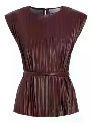 Proenza Schouler White Label Lyra Pleated Belted Top - Red