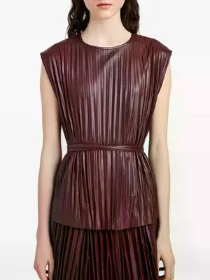 Proenza Schouler White Label Lyra Pleated Belted Top - Red