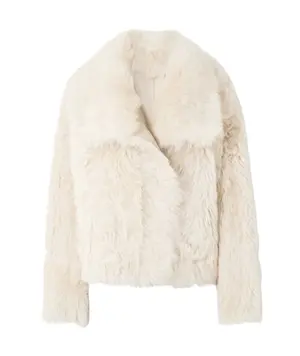 YVES SALOMON Shearling Cropped Jacket - White
