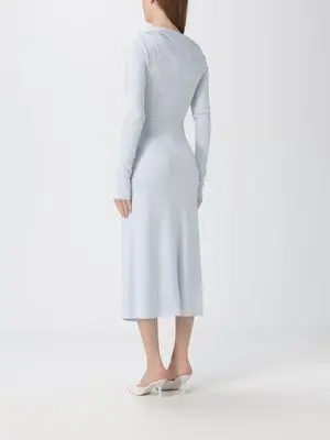 Elisabetta Franchi Ruched Midi Dress With Button Detail
