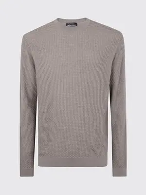 Emporio Armani Textured Crew Neck Pullover - Natural