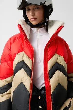 Bogner Valea Down Ski Jacket - Red/beige/black