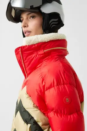 Bogner Valea Down Ski Jacket - Red/beige/black