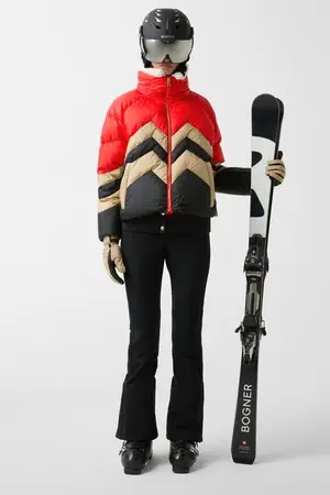 Bogner Valea Down Ski Jacket - Red/beige/black