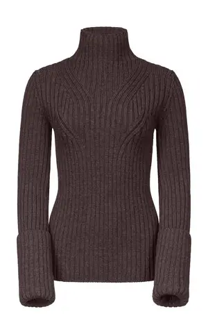 FFORME Astrid Ribbed-knit Wool Sweater - Brown