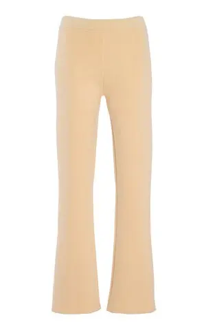 ASHLYN Gaia Merino Wool Flared Pants - Ivory