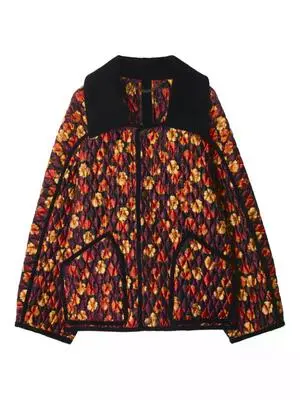 Burberry Floriston Geranium Leaf-print Quilted Jacket