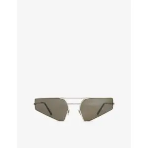 Rick Owens Prong Geometric Sunglasses - Silver Temple/black Lens