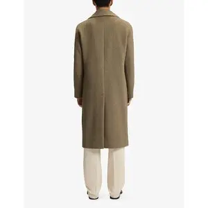 BOSS Double-breasted Herringbone Wool-blend Coat