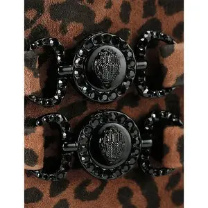 Kurt Geiger Mansion Leopard Heeled Suede Ankle Boots