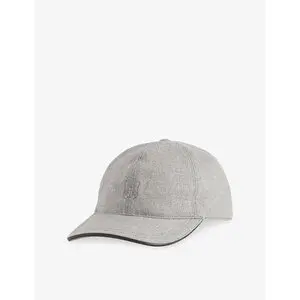 Corneliani Wool And Cashmere-blend Baseball Cap - Grey Melange Steel