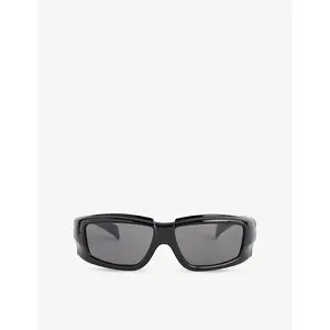 Rick Owens Rectangular Sunglasses - Blk Temple/blk Lens
