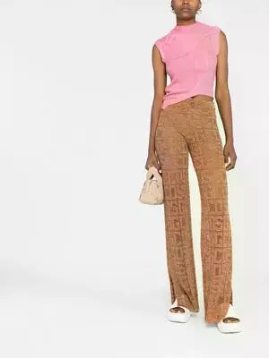 Gcds Crochet High-waisted Trousers - Orange