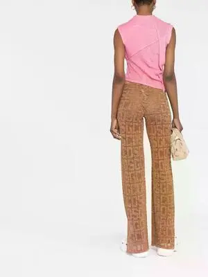Gcds Crochet High-waisted Trousers - Orange