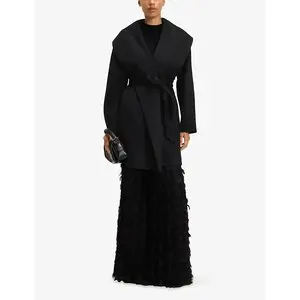 BOSS Relaxed-fit Belted Wool-blend Coat
