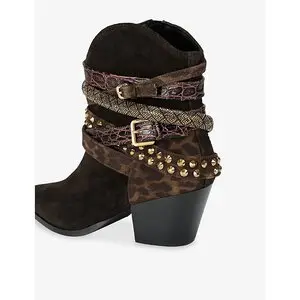 Kurt Geiger Multi-strap Suede Ankle Boots