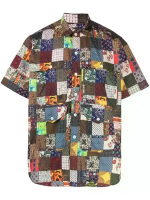 BEAMS Adventure Patchwork-print Shirt