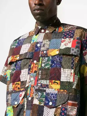 BEAMS Adventure Patchwork-print Shirt