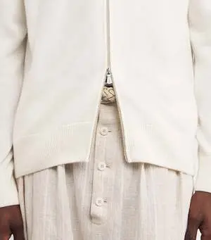 Eleventy Cashmere Zip-up Hoodie - White