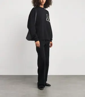 ANINE BING Oversized Cotton Fleece Sweatshirt - Black
