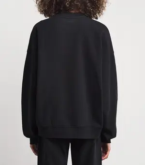 ANINE BING Oversized Cotton Fleece Sweatshirt - Black