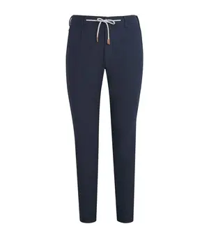 Eleventy Cotton-blend Drawstring Trousers