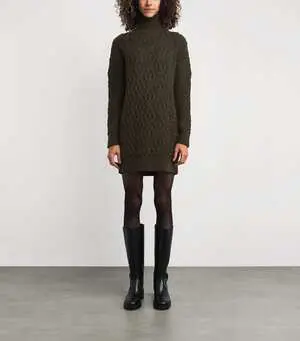Max Mara Wool-cashmere Cable-knit Mini Dress