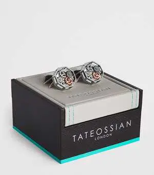 Tateossian Palladium Octo Gear Cufflinks