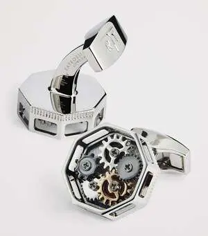 Tateossian Palladium Octo Gear Cufflinks