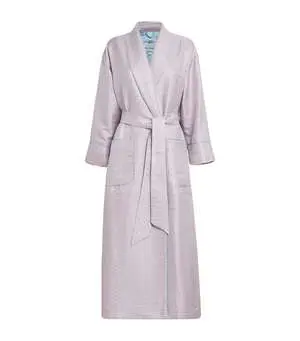 DANIEL HANSON Silk Daisy Medallion Jacquard Robe - Pink