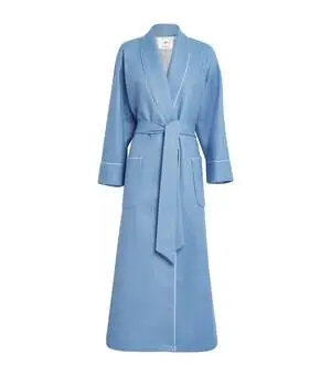DANIEL HANSON Merino Wool Herringbone Dressing Gown