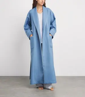 DANIEL HANSON Merino Wool Herringbone Dressing Gown