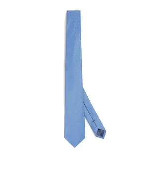 Emporio Armani Silk Micro-jacquard Neck Tie - Blue