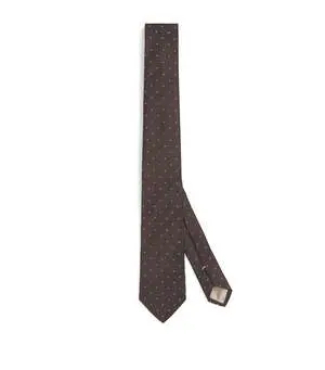 Emporio Armani Silk Micro-jacquard Neck Tie - Brown