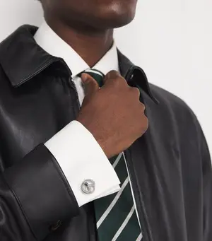 Tateossian Palladium Enamel-detail Viper Cufflinks
