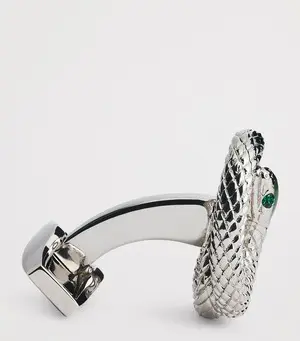Tateossian Palladium Enamel-detail Viper Cufflinks