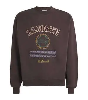 Lacoste Cotton Logo-embroidered Sweatshirt - Brown