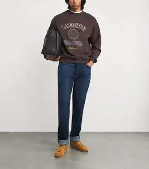 Lacoste Cotton Logo-embroidered Sweatshirt - Brown
