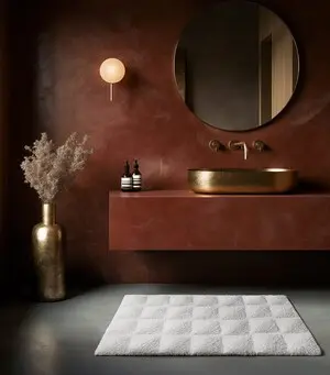 GRACCIOZA Egyptian Cotton Diamonds Bath Mat