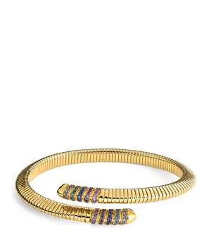 EMILY P. WHEELER Yellow Tubogas Bangle With Sapphires - Gold