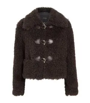 Maje Faux Shearling Bomber Jacket